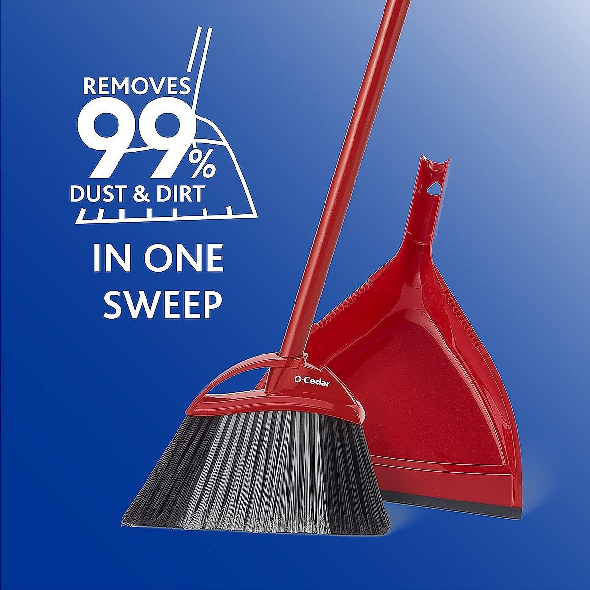 O-Cedar Power Corner Angle Broom with Dust Pan (Pack of 3)