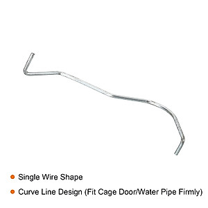 PATIKIL 3.3x0.9 Cage Door Hook, 10Pcs Stainless Steel Durable Singe Wire Water Pipe Latch Hook for Locking and Fixing Rabbit Pig Poultry Cage, Silver