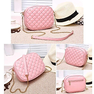 H HANBELLA - A FASHION TRENDY COLLECTION. FOREVER. - Small Pink Crossbody Purse and Handbags for women and Teens - Cute Shoulder Messenger Bags Satchels with Gold Chain for Ladies and Girls