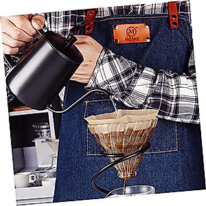 FELTECHELECTR 1pc Hand Pour Coffee Pot Coffee Brewer Manual Espresso Maker Gooseneck Kettle Stovetop Thermal Coffee Maker Mini Water Kettle Vintage Boil Water Pot Black