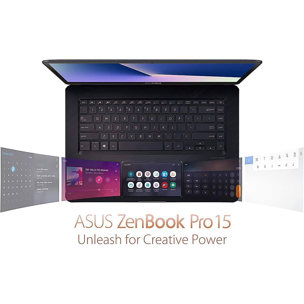 ASUS ZenBook Pro 15 Laptop, 15.6” UHD 4K Touch, Intel Core i9-8950HK, NVIDIA GeForce GTX 1050 Ti, 16GB DDR4 RAM, 512GB PCIe SSD, Backlit KB, Windows 10 Pro, UX580GE-XB74T