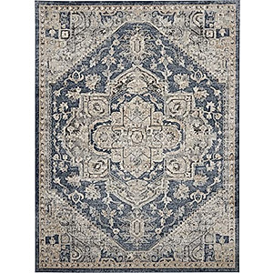 Nourison Concerto Persian Ivory Blue 7'10" x 9'10" Area -Rug, Easy -Cleaning, Non Shedding, Bed Room, Living Room, Dining Room, Kitchen (8x10)