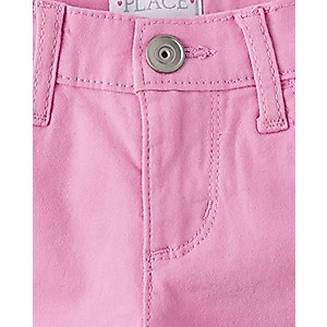 The Children's Place Girls' Solid Skimmer Shorts 2-Pack, Pink/Black, 6