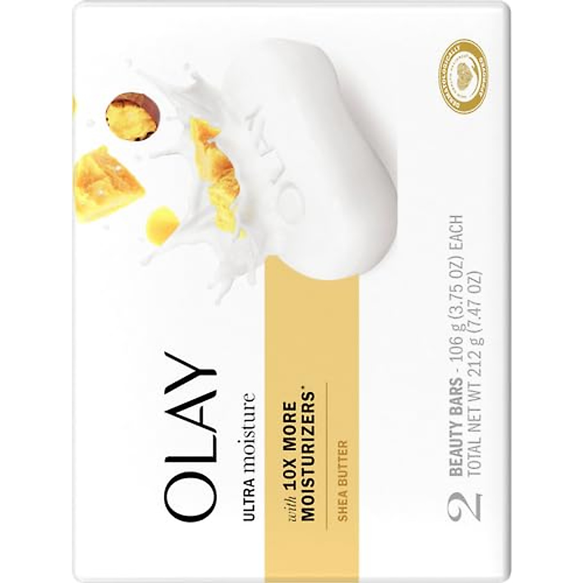 Olay Outlast Ultra Moisture Shea Butter Beauty Bar, 7.52 Ounce, Pack of 2