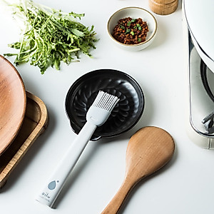 Gomakren Spoon Rest for Kitchen Counter Spoon Holder for Stove Top Coffee Bar Accessories Modern Farmhouse Kitchen Decor Kitchen Gadgets Black Dishwasher Safe