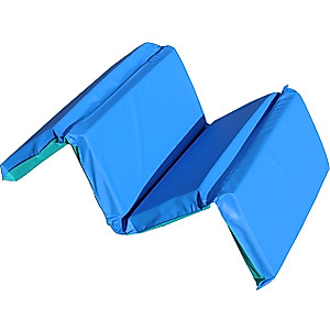 CASE Pack of 6 KinderMat Jr. Daydreamer, 2 inches Thick, 4-Section Rest Mat, 44" x 19" x 2", Blue/Teal, 100% Made in USA (CASE of 6: 500220 2" Jr. Daydreamer)