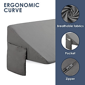 Cushore Cal King (72"x10"x6") XL Bed Wedge Pillow for Headboard, Foam Mattress Wedge Gap Filler(0"-7"), Sleep & Reading Pillow Fill The Gap Between Your Headboard and Mattress (Cal King, Gray)