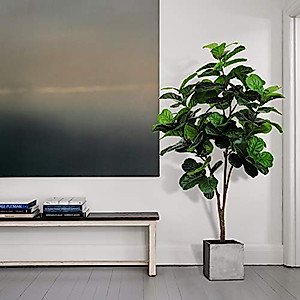 Realead 6ft Artificial Plant Fiddle Leaf Fig Tree Fake Tree in Pot Natural Faux Tree with 128 Leaves Ficus Lyrata Greenery Plant Indoor Outdoor Decor for House Home Office Perfect Housewarming Gift