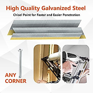 SITLDY 15 Gauge DA Angled Finish Nails, 34-Degree, 900-Pack (2-1/2", 2", 1-1/4" 300 Per Sizes), Galvanized Assorted Size Project Pack, for Pneumatic, Electric Angled Finish Nailer