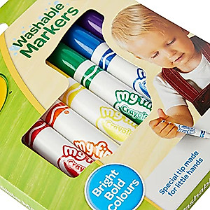 Crayola MyFirst Washable Markers - Assorted Colours (Pack of 8) | Easy-Grip Markers Perfect for Toddlers Hands | Ideal for Kids Aged 12+ Months