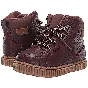 OshKosh B'Gosh Boy's Haskell Ankle Boot, Dark red, 11 M US Little Kid