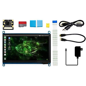 Jetson Nano Developer Accessories Kit for Small Powerful Computer AI Development Board with 7 inch IPS Touch HDMI Screen LCD Display Micro Card 64GB Camera Module @XYGStudy (AcceC)