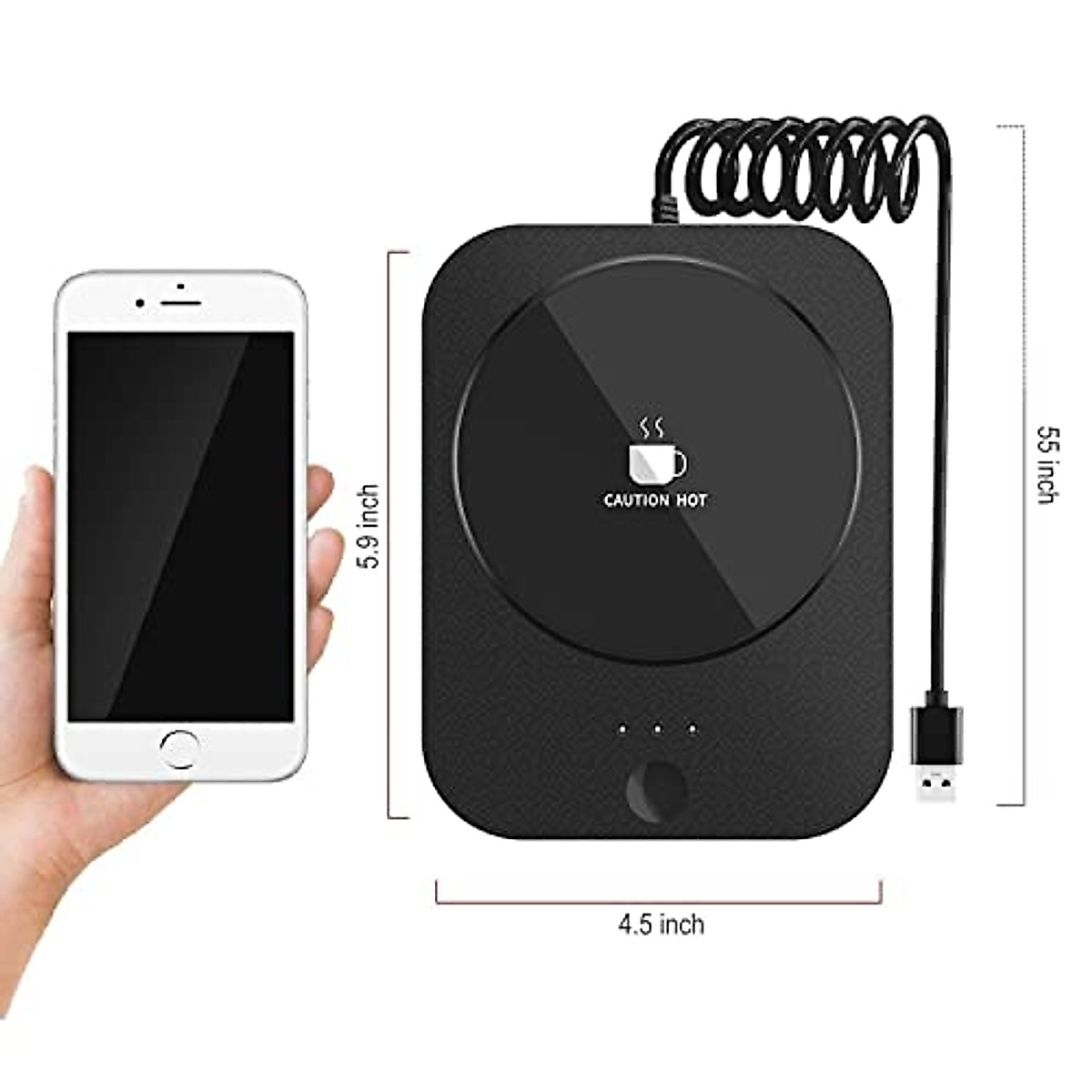 Shelina Coffee Mug Warmer,Beverage Warmer ,Electric for Office Home Use,Smart with Three Temperature Settings(Cup Not Included)