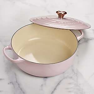 Le Creuset Signature 6.75-quart Round Wide Oven with Copper Knob - Enameled Cast Iron (Shallot)