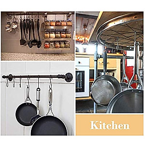 HYPYRANOW 50 Pack Black S Hooks Steel S Hanging Hooks Heavy Duty S Hanger Hook Metal Kitchen Pot Rack Hooks Closet Hooks Plants Hooks for Hanging Pot, Pan, Cups, Plants, Bags, Jeans, Towels