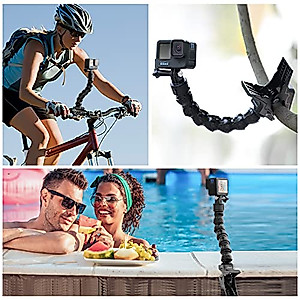 Jaws Flex Clamp Gooseneck Mount for GoPro - ULANZI Go Quick II Magnetic Quick Release Flexible Clamp Mount Accessories Compatible with Go Pro Hero 1110 9 8, 7 6 5 Max DJI Osmo Action Cameras
