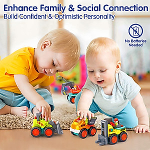 HOLA Toys for 1 Year Old Boy Birthday Gift - 6 PCs Toy Trucks Mini Car Toys for 2 Year Old Boy Birthday Gift, Toddler Toys Age 1-2, Baby Easter Basket Stuffers