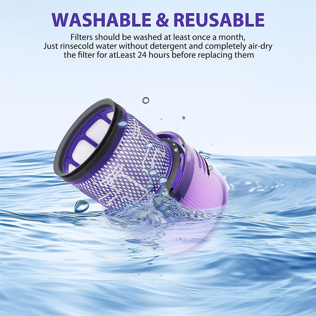 Lemige 3 Pack Vacuum Filters Replacement Parts Compatible with Dyson V11 Torque Drive V11 Animal V11 Complete V11 Extra V15 Detect Vacuums, Compare to Part 970013-02