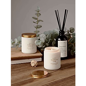 olorvela Candles for Men Candles for Home Scented Scented Candles Gifts for Women and Men 8oz, 50hr Burn Time, Teakwood & Fir Candle All Natural Soy Candles