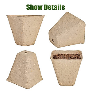 YESIACE 126 Packs Square Peat Pots, 3.15 Inch Seed Starting Pots with Drainage Holes Square Nursery Pot,Biodegradable Eco-Friendly Round Plant Seed Starter Peat Pots Germination Seedling Trays