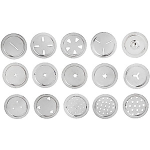 Will and Weaves Stainless Steel Kitchen Press with 15 Different Types of Jalies, Makhani Murruku Maker/Bhujiya Maker/Noodles/Cookies/chakli/Namkeen/Murukku/Sev Maker