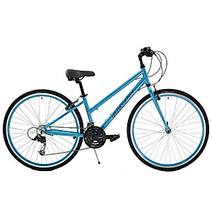 Gravity Swift 24 Dlx24 Super Hybrid Bike 24 Speed Flat Bar Road Bicycle (14 Ladies Stepthru fits Riders 4' 10" to 5' 5", Egg Blue)