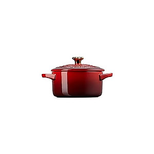 Le Creuset Noël Collection Stoneware Mini Cocotte with Star Knob, 24 oz., Cerise