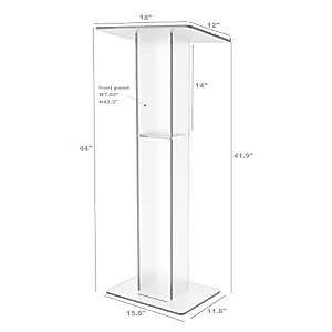FixtureDisplays® 18"W X 12"D X 42.5" H Acrylic Podium Plexiglass Church Pulpit School Lectern Event Reception Hostess Stand Desk 15198