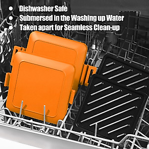 MKYSAIL Toaster,Microwave Toaster, Sandwich Maker, Panini Maker, Dishwasher Safe,NO Electricity,Wireless,Time Saving,Fast,Toastie Safe in Microwave Oven(Orange, Microwave Sandwich Maker)