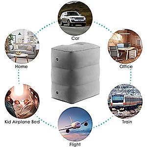 Inflatable Toddler Bed on Air - SVOPY Travel Foot Rest Pillow with Adjustable Height Leg Pillow for Long-Range Flight, Must-Have Item for Airplane, Train, SUV