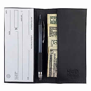 Hide & Drink, Checkbook Cover, Minimalist Organizer, Check Presenter, Bill Holder for Waiter and Waitress, Restaurant Accessories, Full Grain Leather, Handmade, Charcoal Black