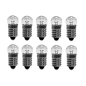 10x E10 Miniature Screw Base Light Bulbs 6V / 0.5A 6 Volt Flashlight Lamp Mini Light Bulbs New