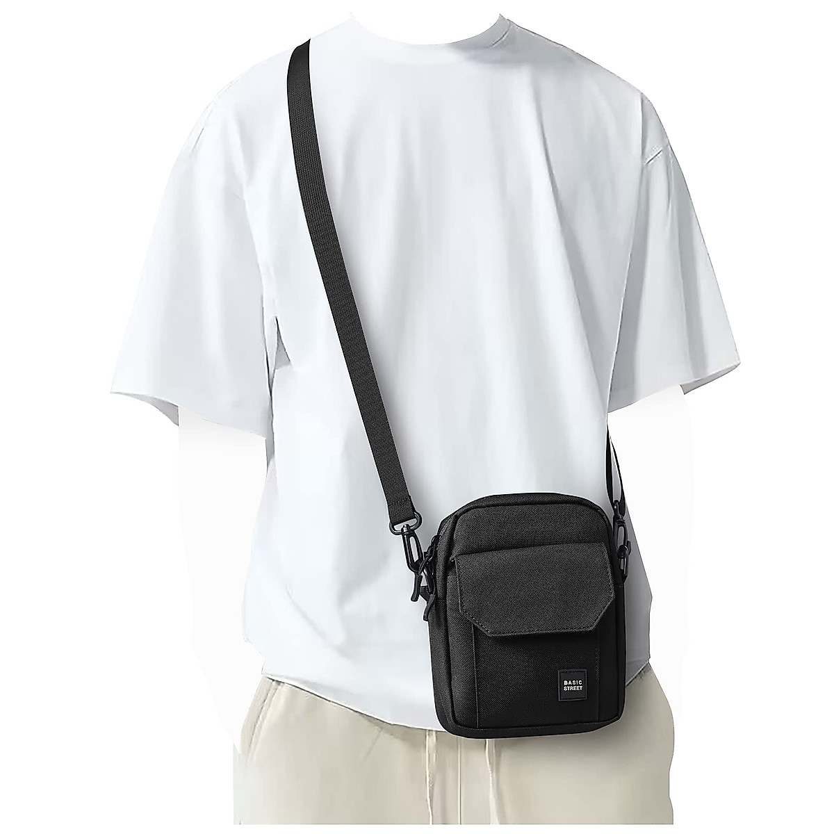 PAUBACK Man Purse Small Crossbody Bag for Mens, Travel Passport Wallet Bag for Men for Cell Phone, Small Neck Pouch Side Shoulder Bag for Men, Man Crossbody Handbag Purse Satchel Bags