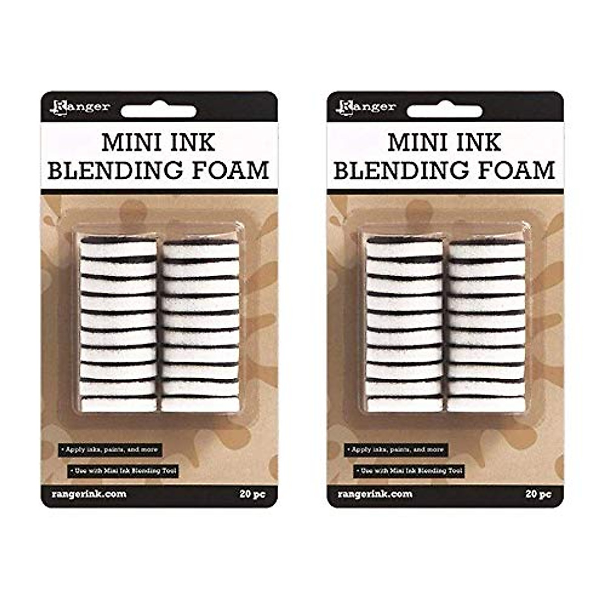 Ranger 1-Inch Ink Round IBT40965 Blending Replacement Foams, Mini, 20-Pack (2 pack)