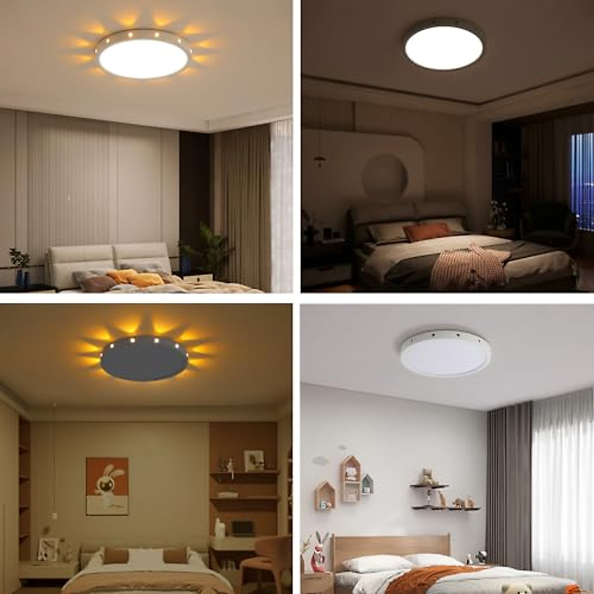 Anmaice Flush Mount led Ceiling Light Fixture 3000K/4000K/5000K Selectable,Modern Ceiling Lights for Bedroom Children's Kids Dining Room Kitchen Round White
