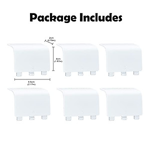 Mcbazel Battery Cover for Xbox Series X/S, Universal Replacement Battery Back Shell Door Lid Repair Part for Xbox Series S/X Controller (6 Packs) - White (NOT for Xbox One/Elite 1&2 Controllers)