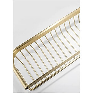 MUENG Exquisite Bathroom Shelves Wall-Mounted Bathroom Accessories, Brushed Gold Bathroom Storage Shelf, Shower Basket, Brass Shower Holder Rack