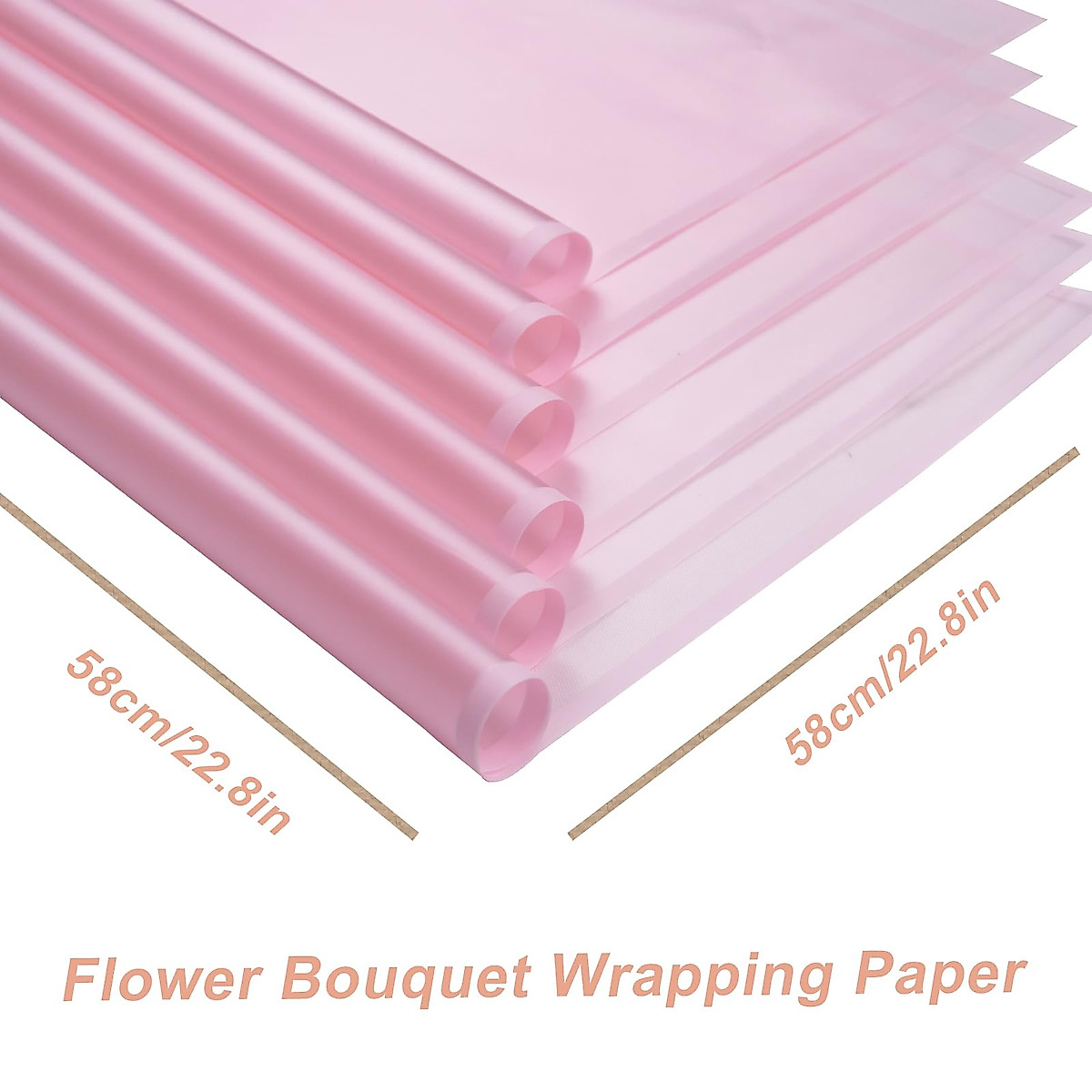VOWOVOSDAY 20 Pcs Flower Wrapping Paper,Waterproof Flower Bouquet Wrapping Paper 23x23Inch Used for DIY Crafts, Gift Packaging,Floral Wrapping Paper,Wrapping Paper for Flower Bouquet(Pink02)