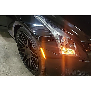 iJDMTOY Smoked Lens 27-SMD Amber Full LED Bumper Side Marker Light Kit Compatible With 2013-2014 Cadillac ATS, 2017-up Cadillac XT5; Compatible With 2019-up Chevy Blazer, Replace Amber Sidemarkers