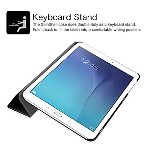 Fintie Slim Case for Samsung Galaxy Tab E 9.6 2015 (Model SM-T560/T561/T565/T567), Ultra Lightweight Protective Stand Cover, Black