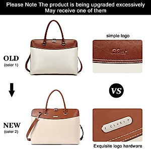 CLUCI Leather Briefcase for Women 15.6 Inch Laptop Business Vintage Slim Ladies Shoulder Bag