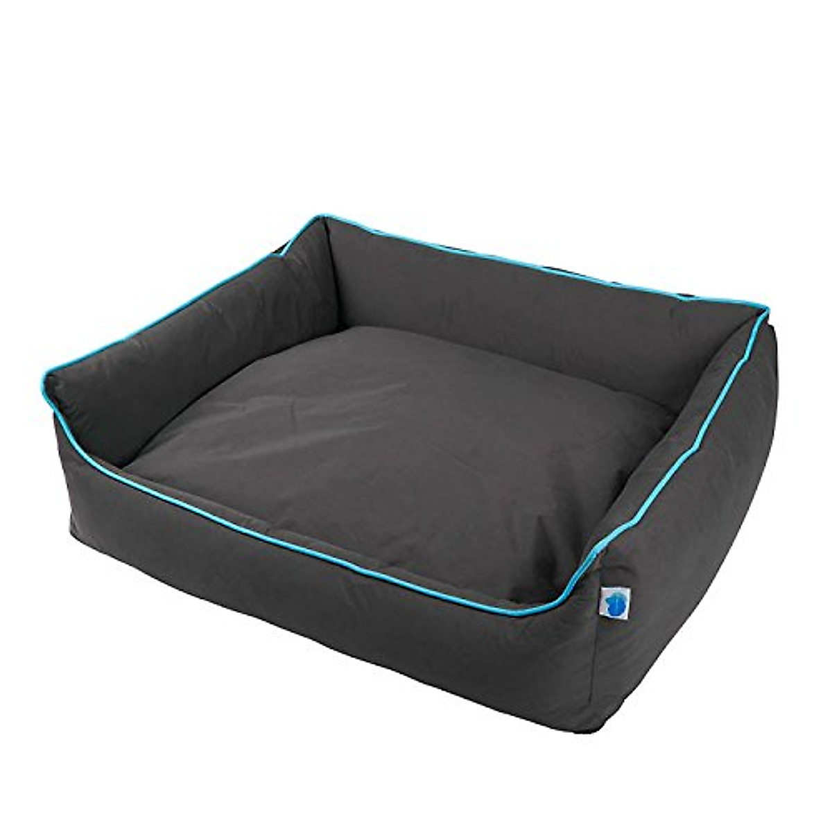 Totally Pooched Explore Bolster Dog Bed with EVERFRESH Probiotic Technology for Natural, Non-Toxic Odor Control- Blue, Small