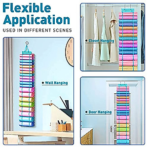 Vinyl Roll Holder, Vinyl Storage Organizer with 44 Roll Compartments for Large Vinyl Rolls,Door/Closet Hanging/Wall Mounting Vinyl Holder,Space Saving Organization for Craft Room,Blue