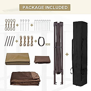 EAGLE PEAK 11x11 Pop-Up Gazebo Shelter with Screen Wall Panels Instant OutdoorTent with 121 Square Feet of Shade,Tan