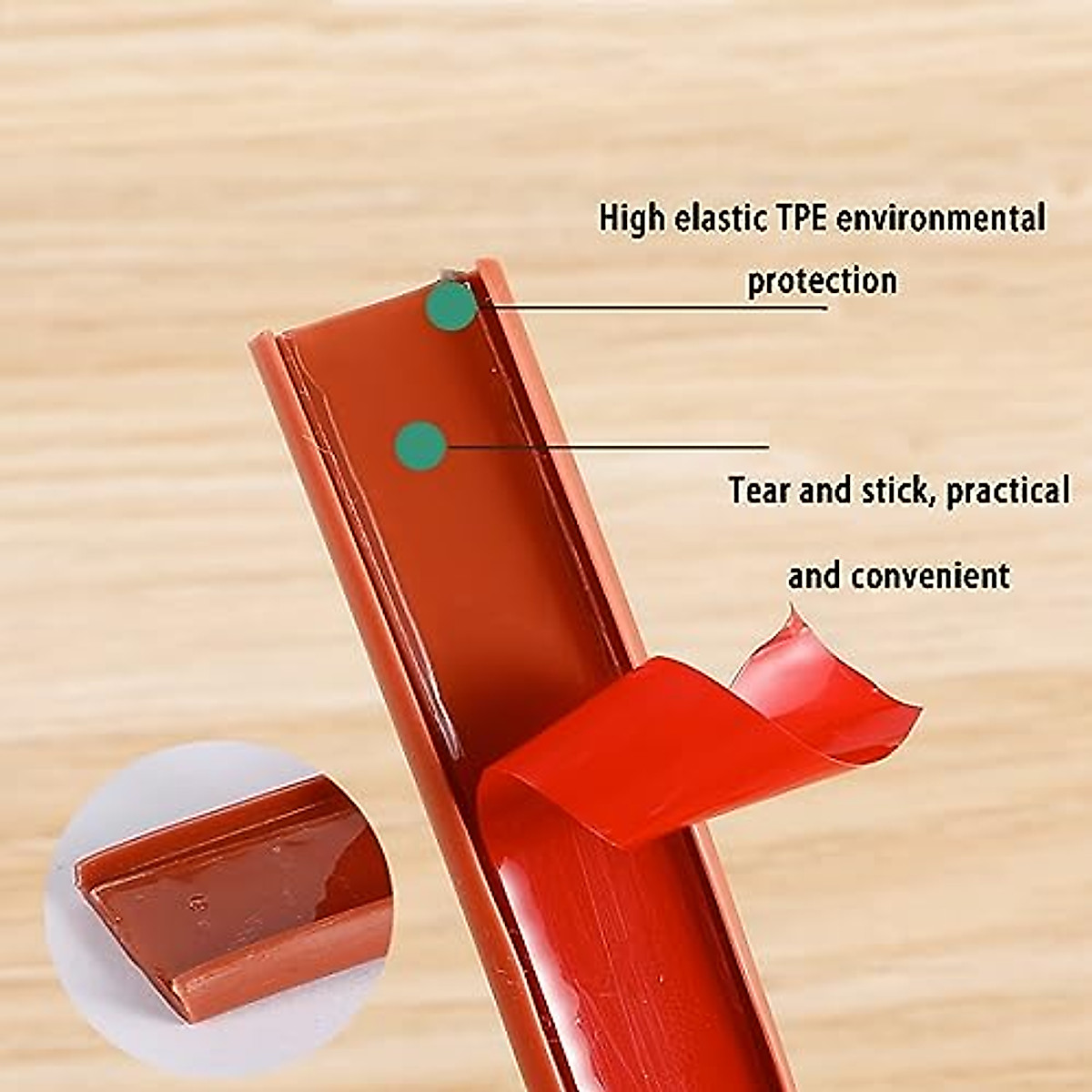 LOVEDELU U-Shape Edge Banding,5m Soft Self Adhesive Veneer Edge Banding, Collapsible Edge Protector,Counter Edging for Cabinet Repair,Furniture Protection,28mm