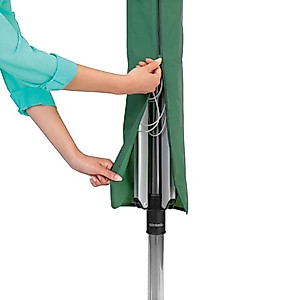 Brabantia Lift-O-Matic Outdoor 4 Arm Clothesline (164 ft/Ø 1.8") Height Adjustable, Folding Clothes Drying Rack + Ground Spike & Cover (Gray)