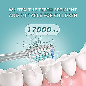 Kids Electric Toothbrushes,Sonic Battery Powered Tooth Brush with Smart Timer,Waterproof Deep Clean for Children and Toddlers Age 3+,Travel with 3 Soft Brush Heads,Cute Colorful LED Light (Green)