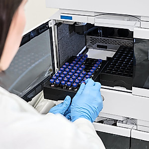 PATIKIL Vial Rack for 20ml Autosampler Vials, 2 Pack Vial Tray Holder 40-Well Stackable Test Tube Rack Vial Holder for Microcentrifuge Tubes, Blue