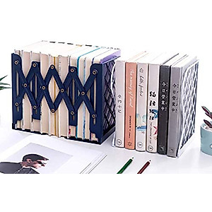 DengHU Bookeds,Adjustable Bookends Table Desktop Desk Expandable Adjustable Bookcase Bookend for Heavy Books Holder for Desk Book Stand Heavy Duty Bookend (White)