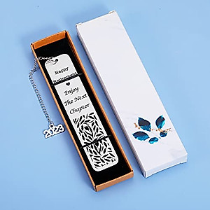 2023 Retirement Gifts for Women Men Bookmark for Book Lovers with Chain Happy Retirement Appreciation Gift for Coworker Nurses Doctors Dad Mom Teacher Boss Employee Leaving Going Away Gift for Friend